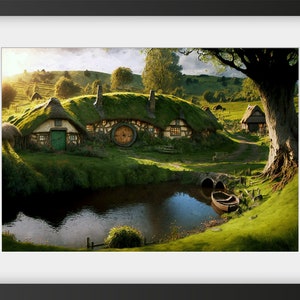 Lord of the Rings the Shire Painting Artwork | LOTR Gift, Art, Canvas ...