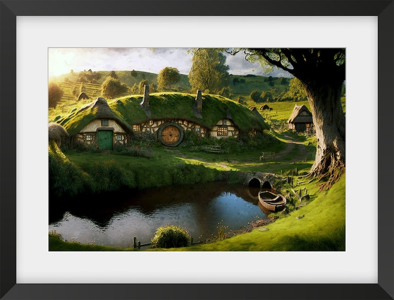 Lord of the Rings the Shire Painting Artwork LOTR Gift, Art, Canvas ...