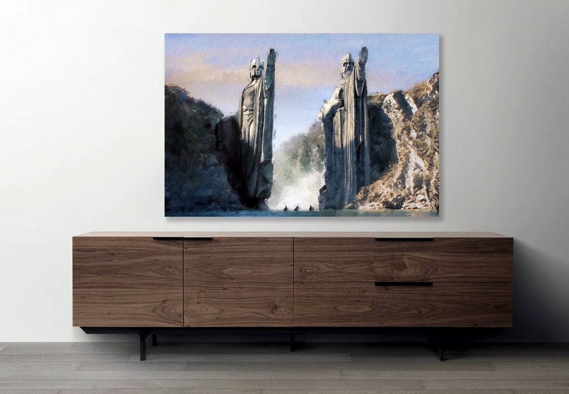 Lord of the Rings Argonath Statues Painting Artwork LOTR Gift, Art ...