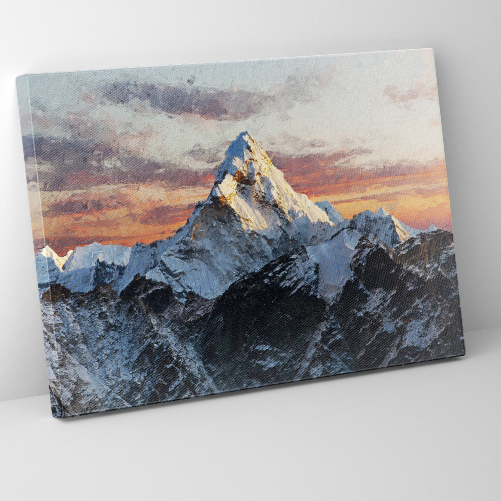 Mount Everest Artwork | Oil Painting – Canvas, Framed Print - Etsy