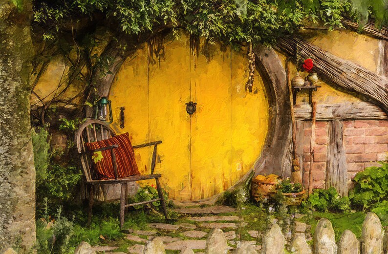 Hobbiton, the Shire Lord of the Rings Painting Artwork | LOTR Gift, Art ...