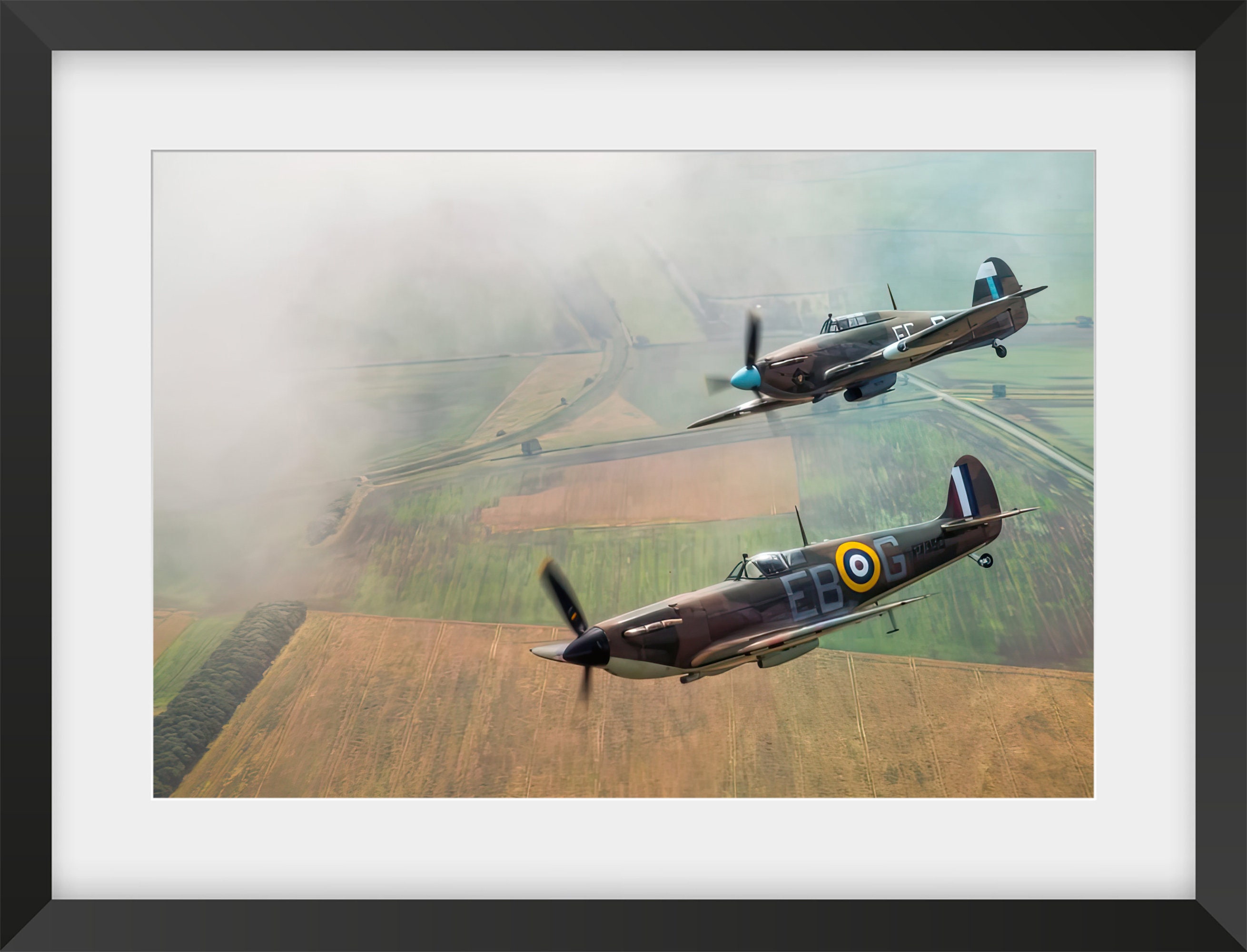 Spitfire Planes Artwork Oil Painting Canvas, Framed Print - Etsy