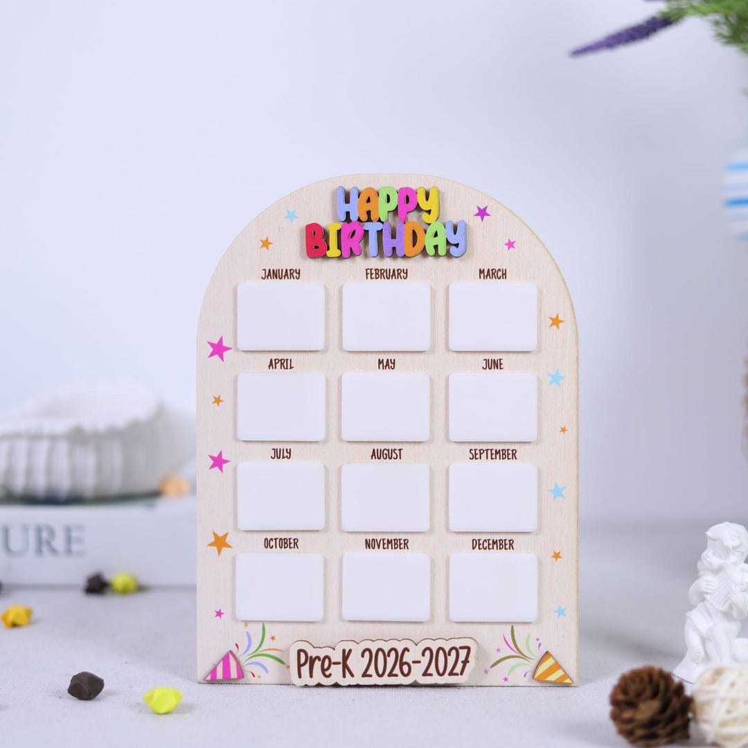 Personalized Classroom Birthday Tracker, Custom Class Birthday Board ...