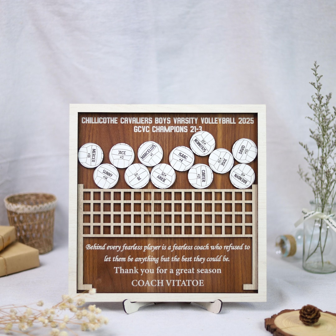 Personalized Volleyball Coach Gift, Custom Team Roster Plaque With ...