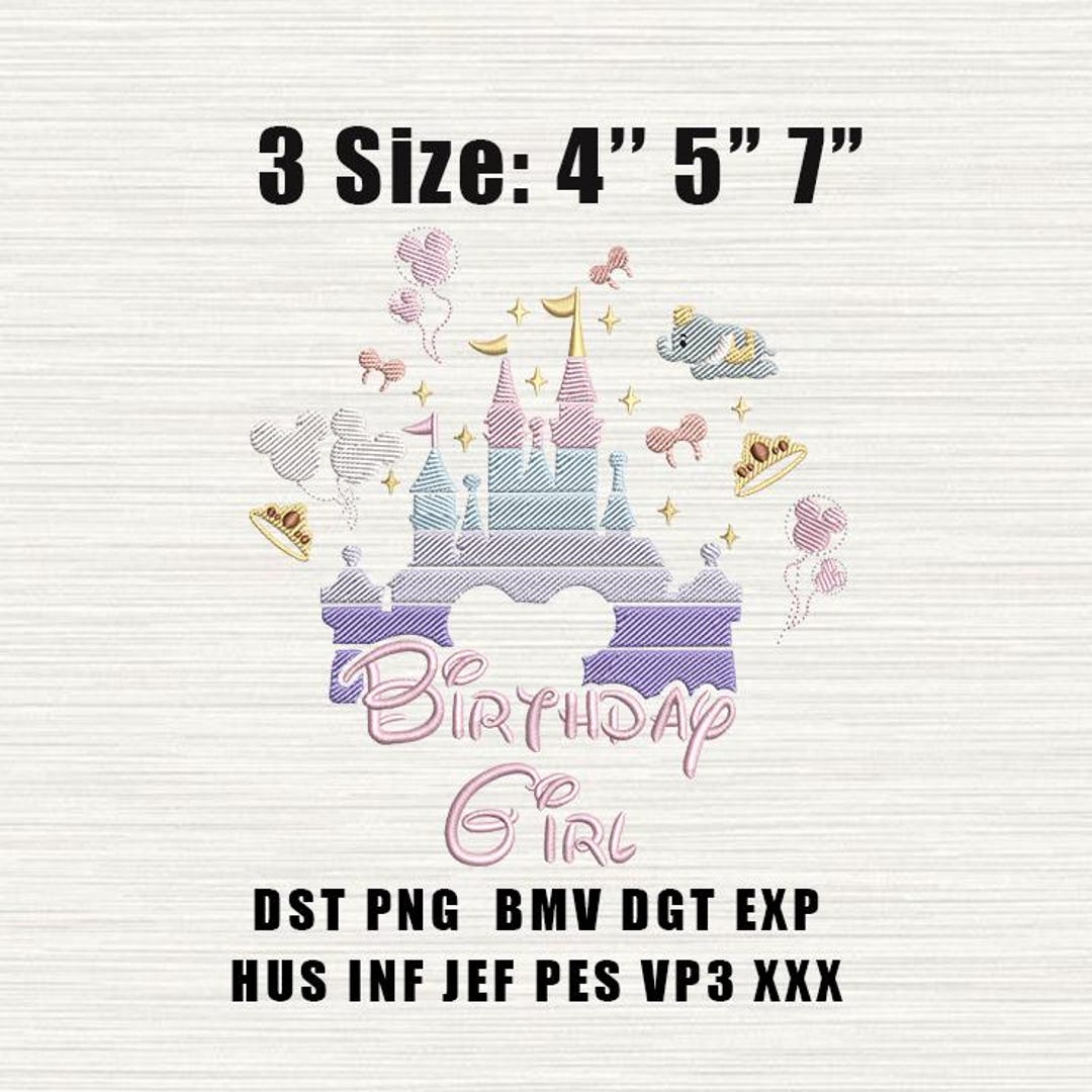 Birthday Girl Embroidery Design, Magic Castle Embroidery Design ...