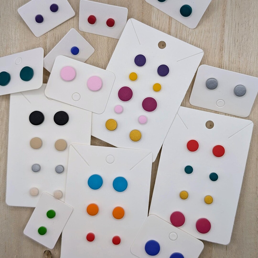 Matte Circle Stud Packs - Unisex Minimalist Lightweight Stainless Steel ...