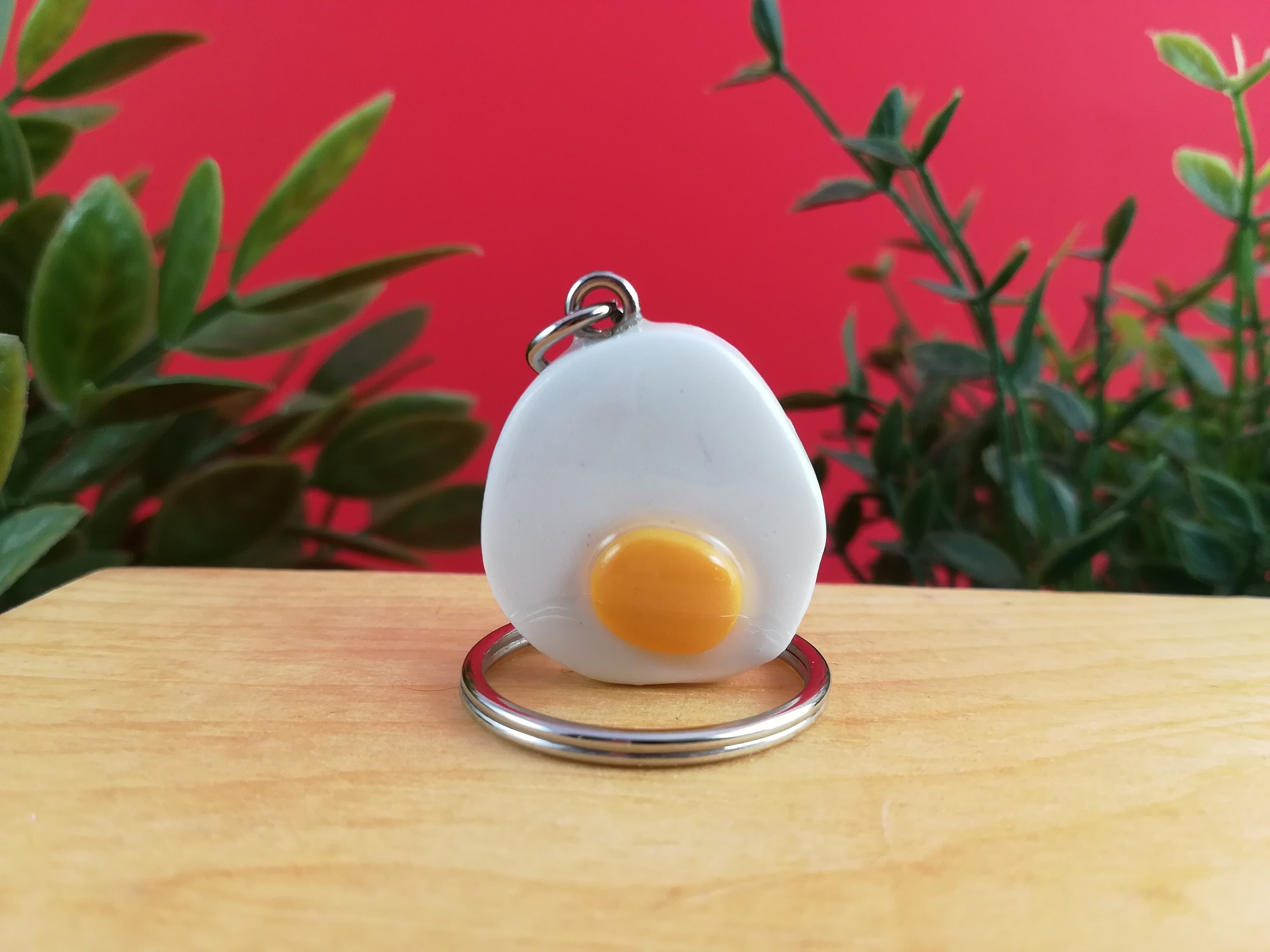 Cute Fried Egg Keychain Handmade Polymer Clay Food Charm - Etsy