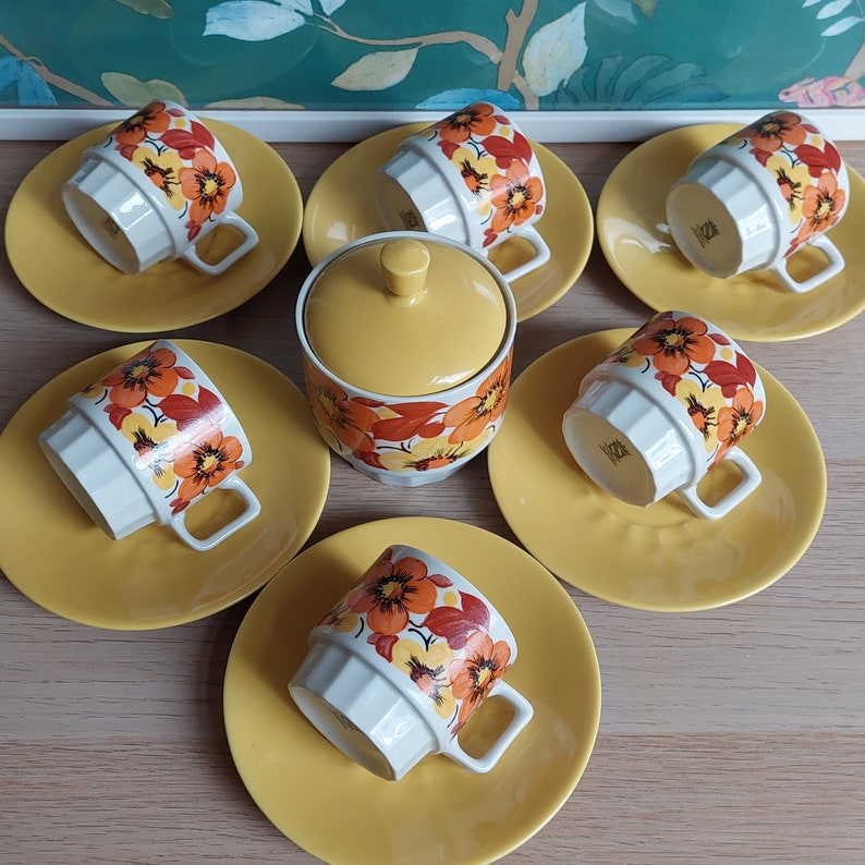 VINTAGE COFFEE SET Mid-century Retro Porcelain Coffee Set - Etsy
