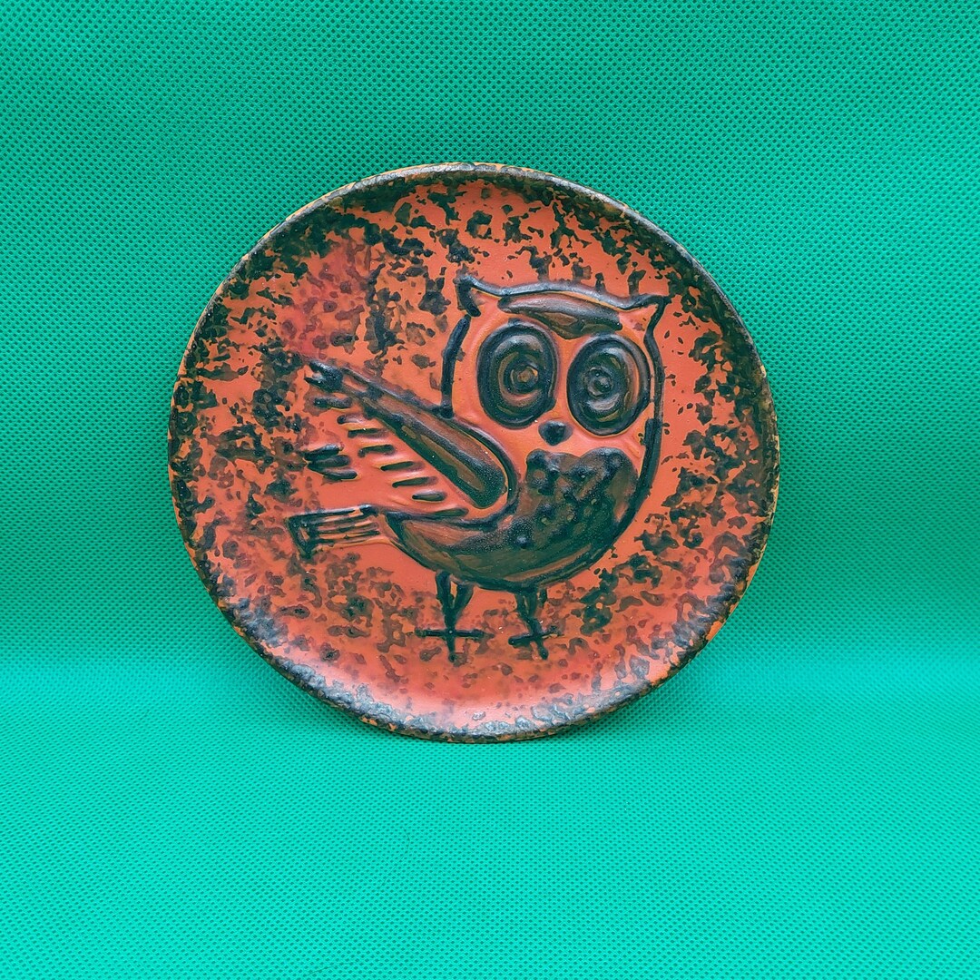 CERAMIC OWL PLATE Vintage Ceramic Wall Hanging With Owl Hungary Tofej ...