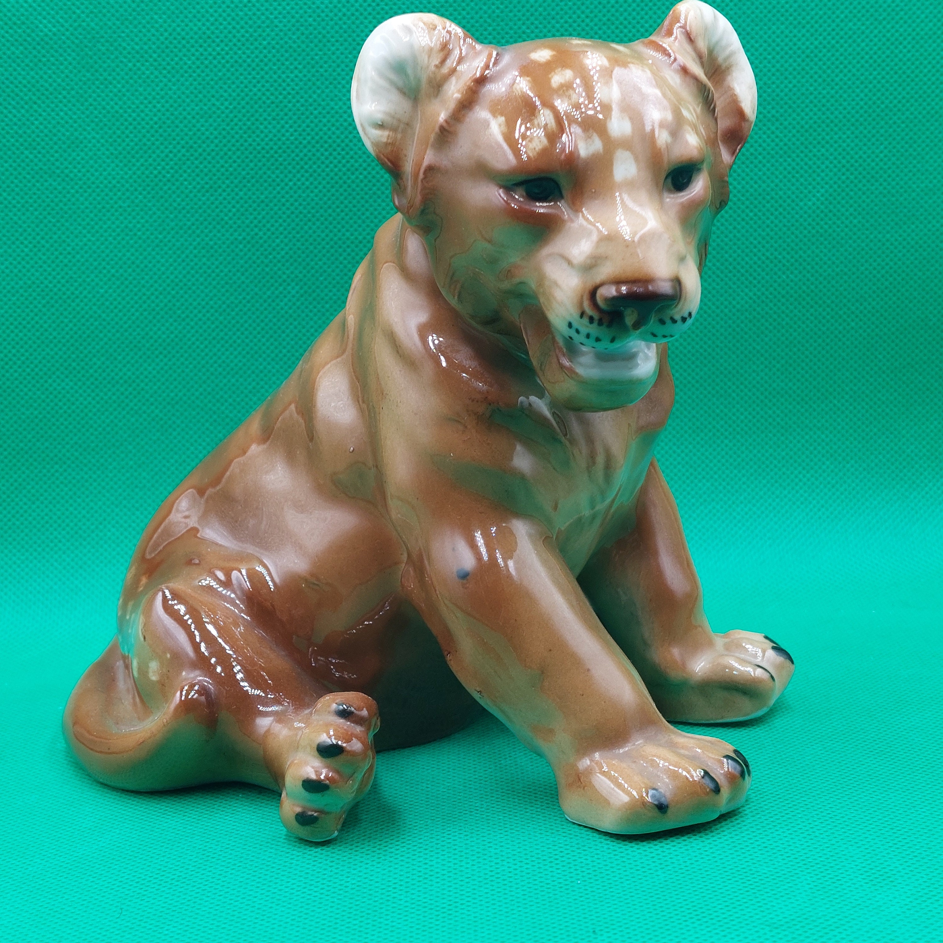 VINTAGE LION CUB Mid-century Porcelain Lion Figurine Germany ...