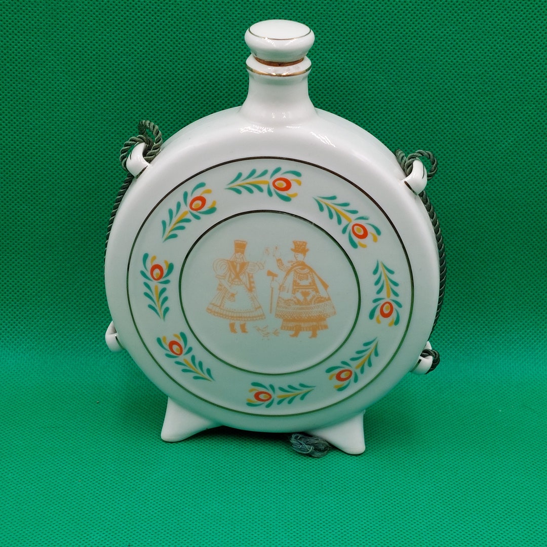 VINTAGE PORCELAIN FLASK Mid-century Porcelain Water Bottle - Etsy