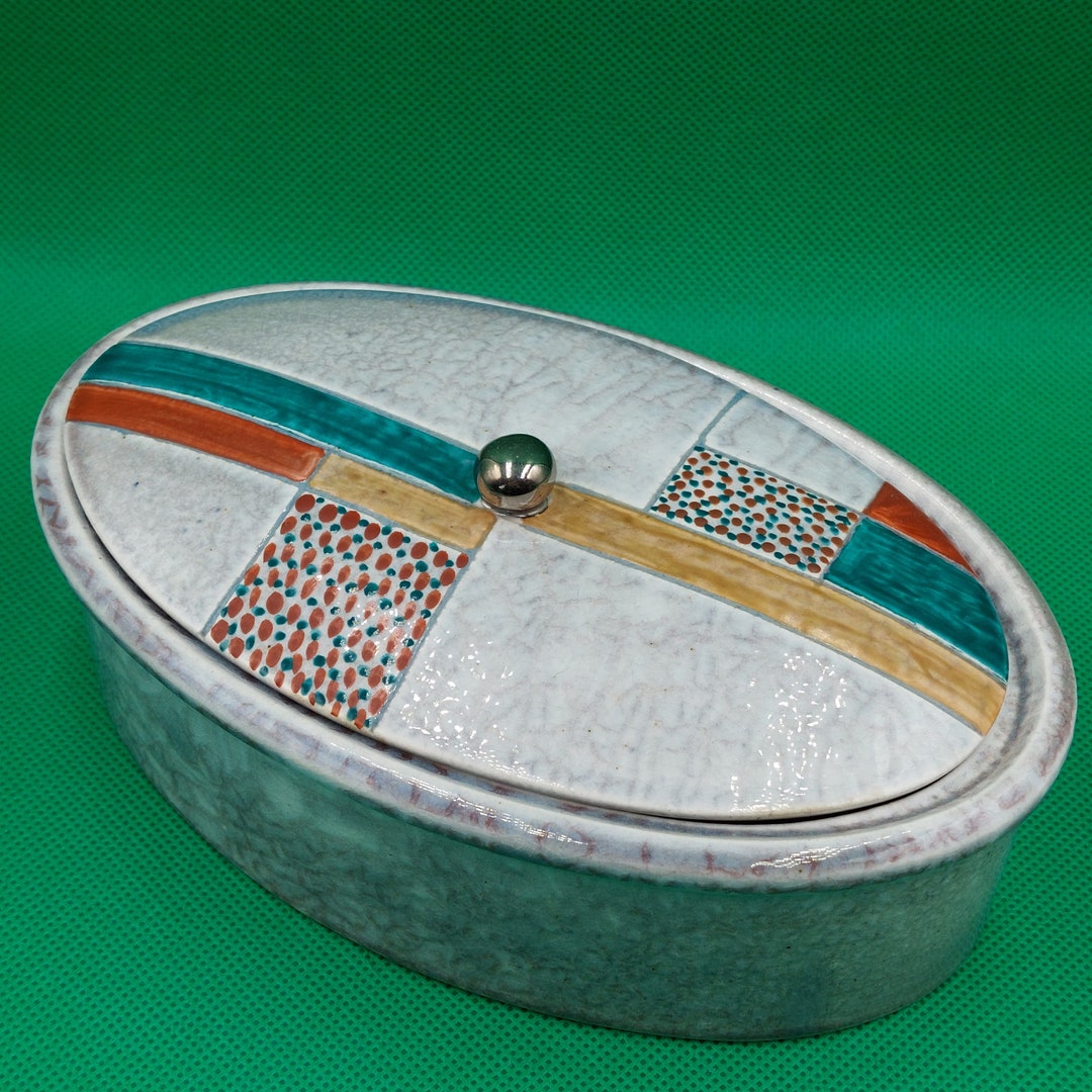 VINTAGE CERAMIC BOX Modernist Ceramic Jewellery Box by Edit Bukran ...