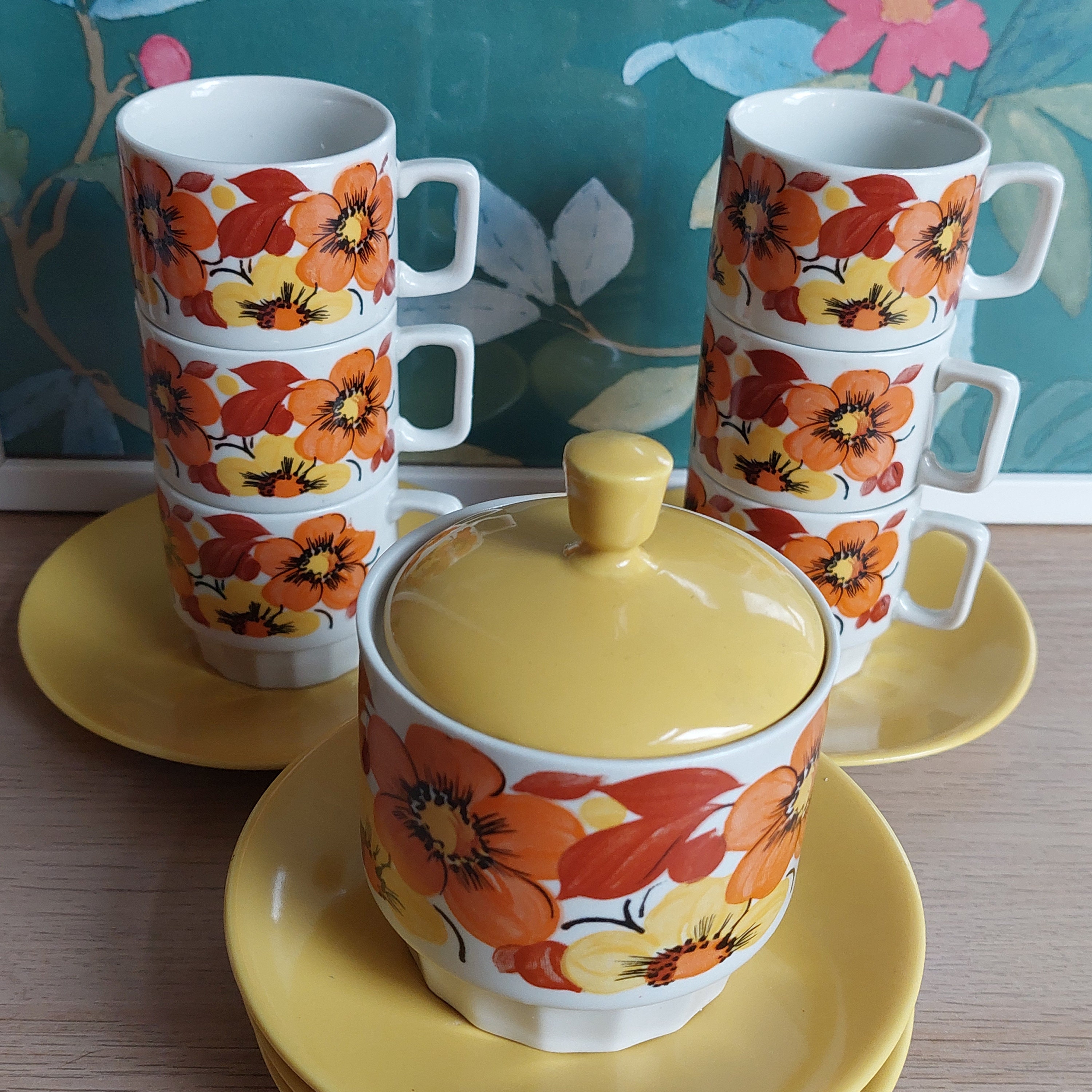 VINTAGE COFFEE SET Mid-century Retro Porcelain Coffee Set - Etsy