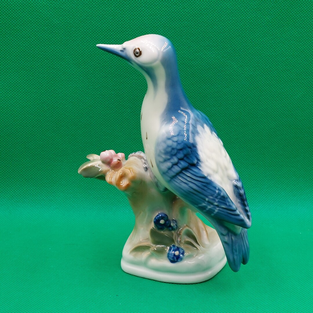 VINTAGE ZSOLNAY WOODPECKER Mid-century Porcelain Bird Figurine by ...