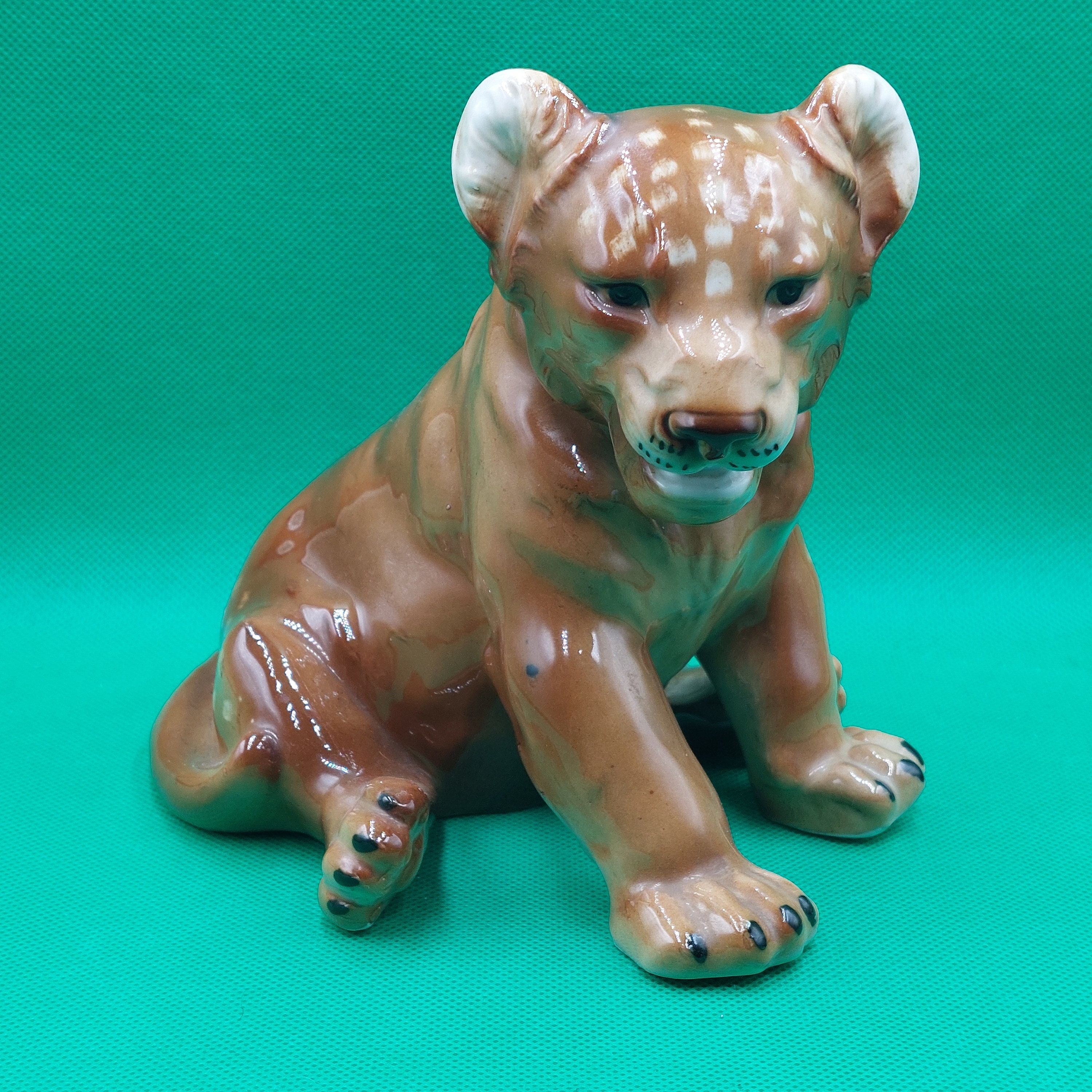 VINTAGE LION CUB Mid-century Porcelain Lion Figurine Germany ...