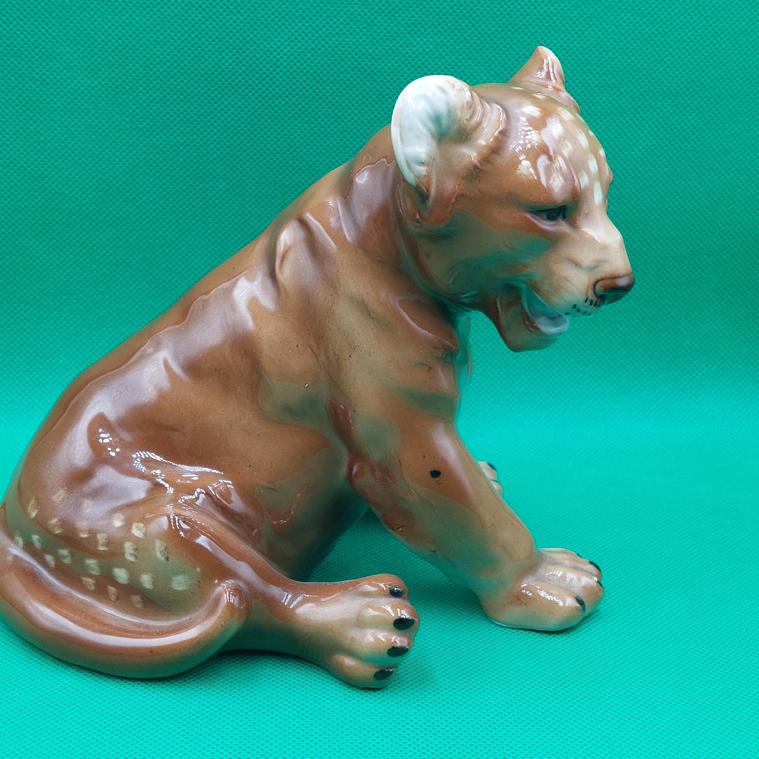 VINTAGE LION CUB Mid-century Porcelain Lion Figurine Germany ...