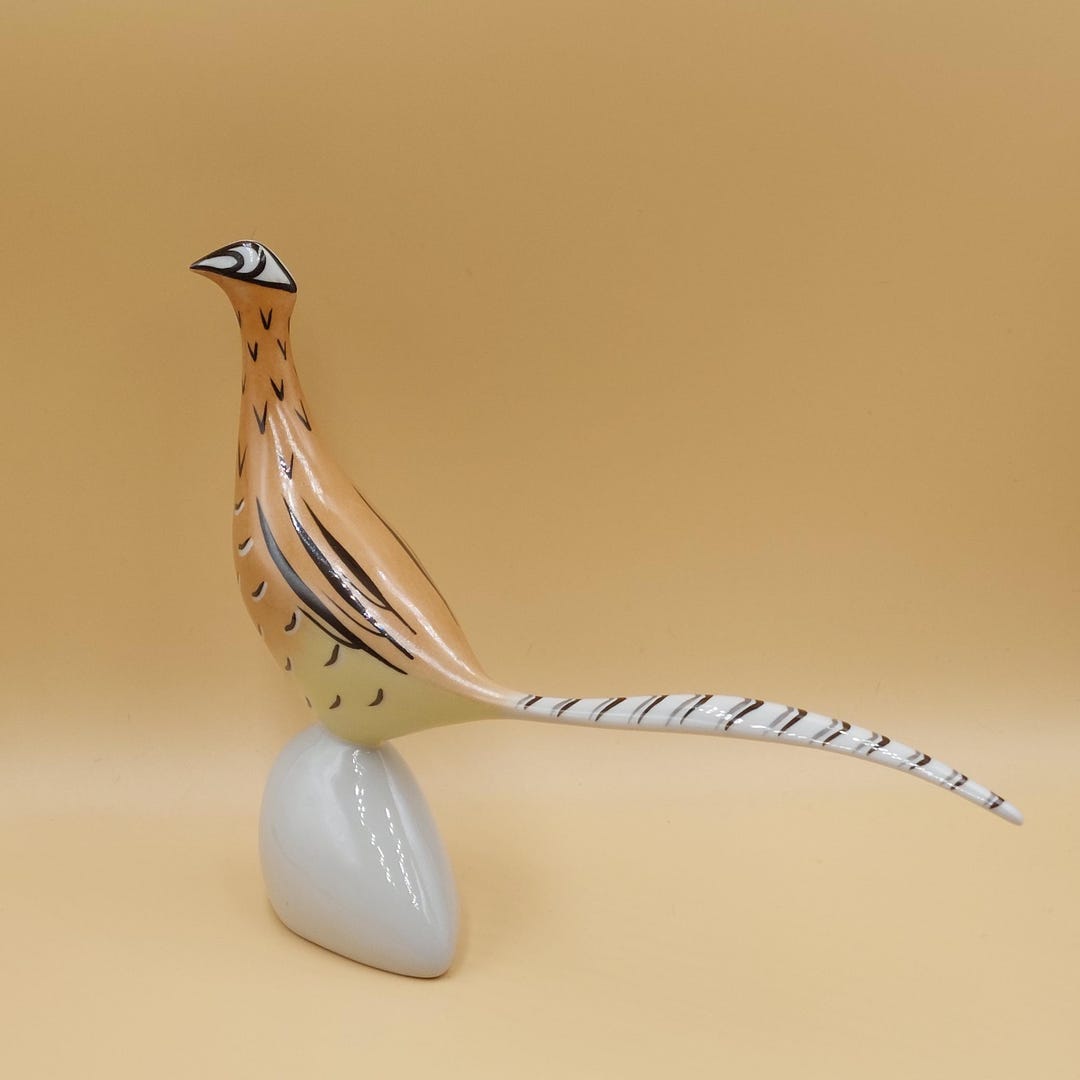 ART DECO PHEASANT Vintage Porcelain Pheasant Figurine by Istvánné Torma ...