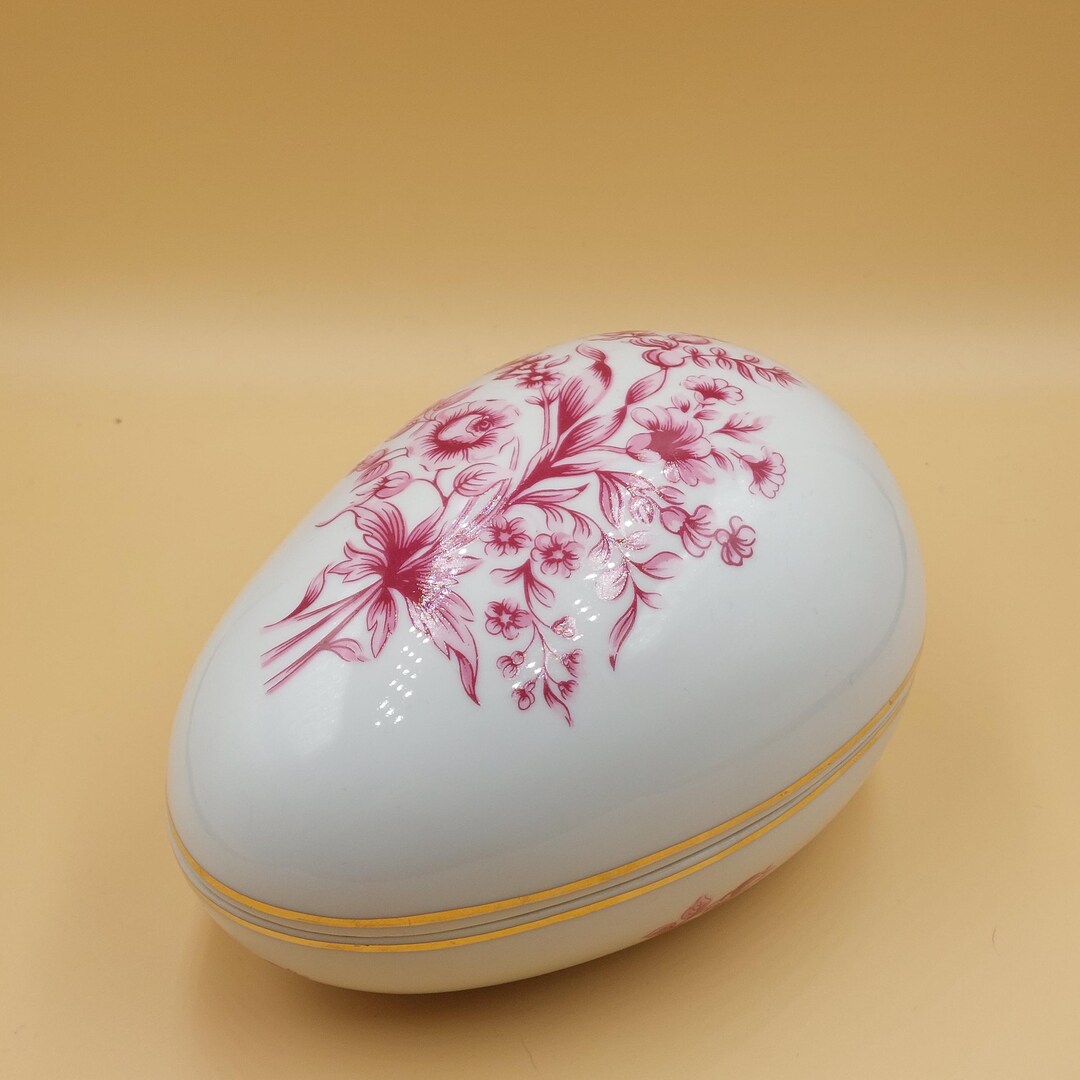 VINTAGE EASTER EGG- Porcelain Egg Box- Jewellery Box- Hungarian ...
