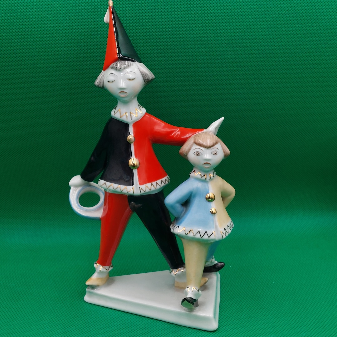 CLOWNS Circus Production Vintage Clowns Figurine Hungary Hollóháza ...