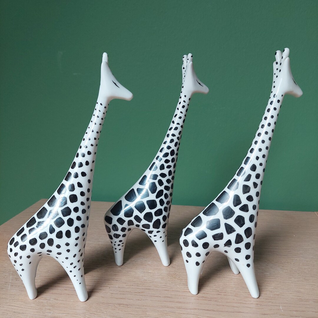 ART DECO GIRAFFE Vintage Porcelain Giraffe Figurine Hungarian Hollóháza ...