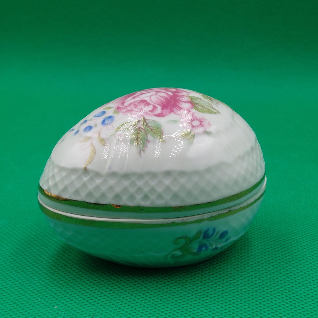PORCELAIN EASTER EGG- Vintage Porcelain Egg Box With Morning Győry ...