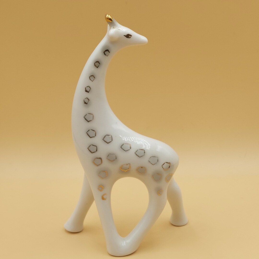 VINTAGE GIRAFFE Porcelain Giraffe Statue Soviet Ukraine Polonne ...