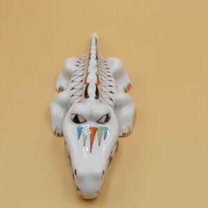 VINTAGE CROCODILE- Porcelain Colorful Crocodile Figurine- Hungarian ...