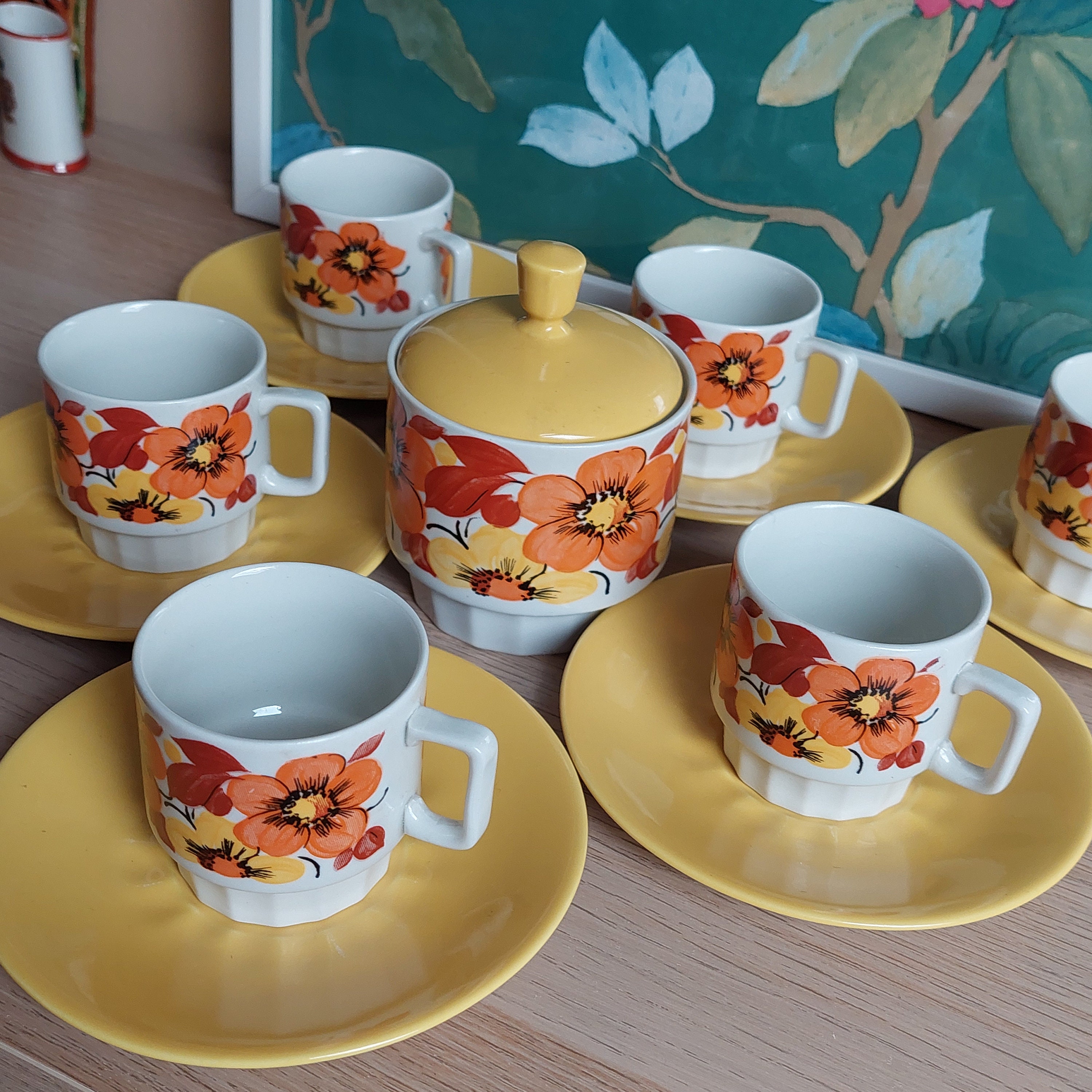 VINTAGE COFFEE SET Mid-century Retro Porcelain Coffee Set - Etsy