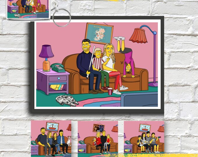 Custom Simpsons Portrait Cartoon Portrait Custom Family Portrait - Etsy