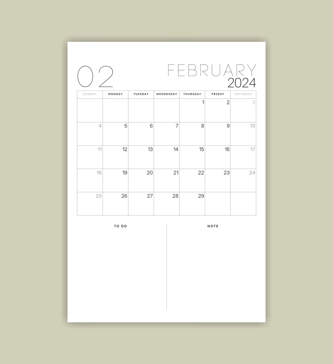 Printable 2024 Monthly Planner Minimalist Planner Instant - Etsy