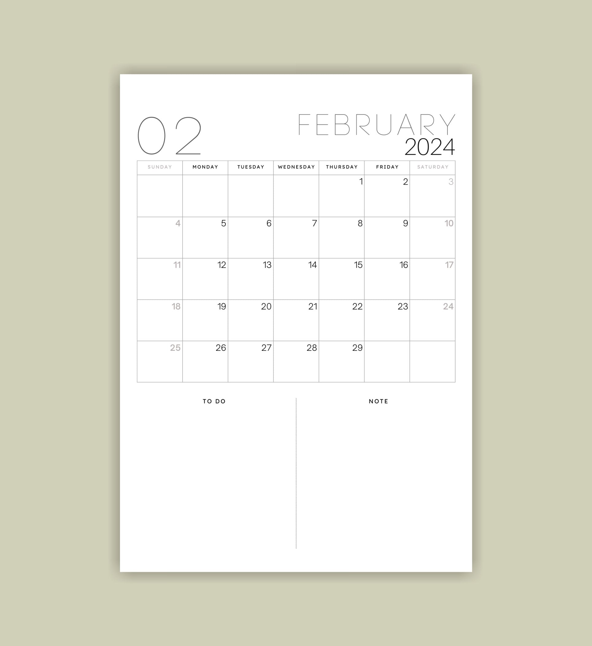 Printable 2024 Monthly Planner Minimalist Planner Instant - Etsy