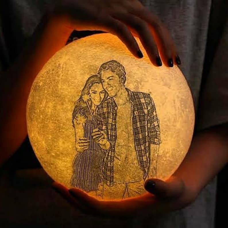Customized Moon Lamp With Photo 3D Moon Lamp Wedding Gift - Etsy