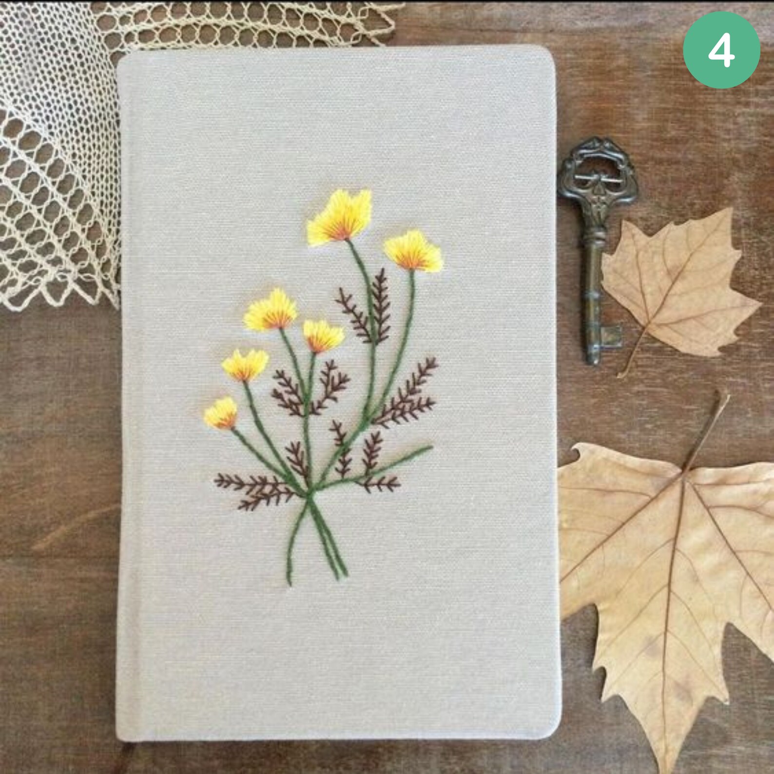 Custom Hand Embroidered Notebook Handmade Fabric Notebook - Etsy