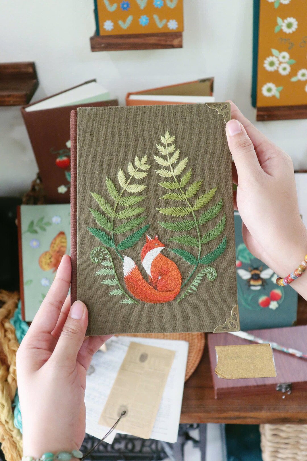 Custom Hand Embroidered Notebook, Handmade Fabric Notebook, Custom ...