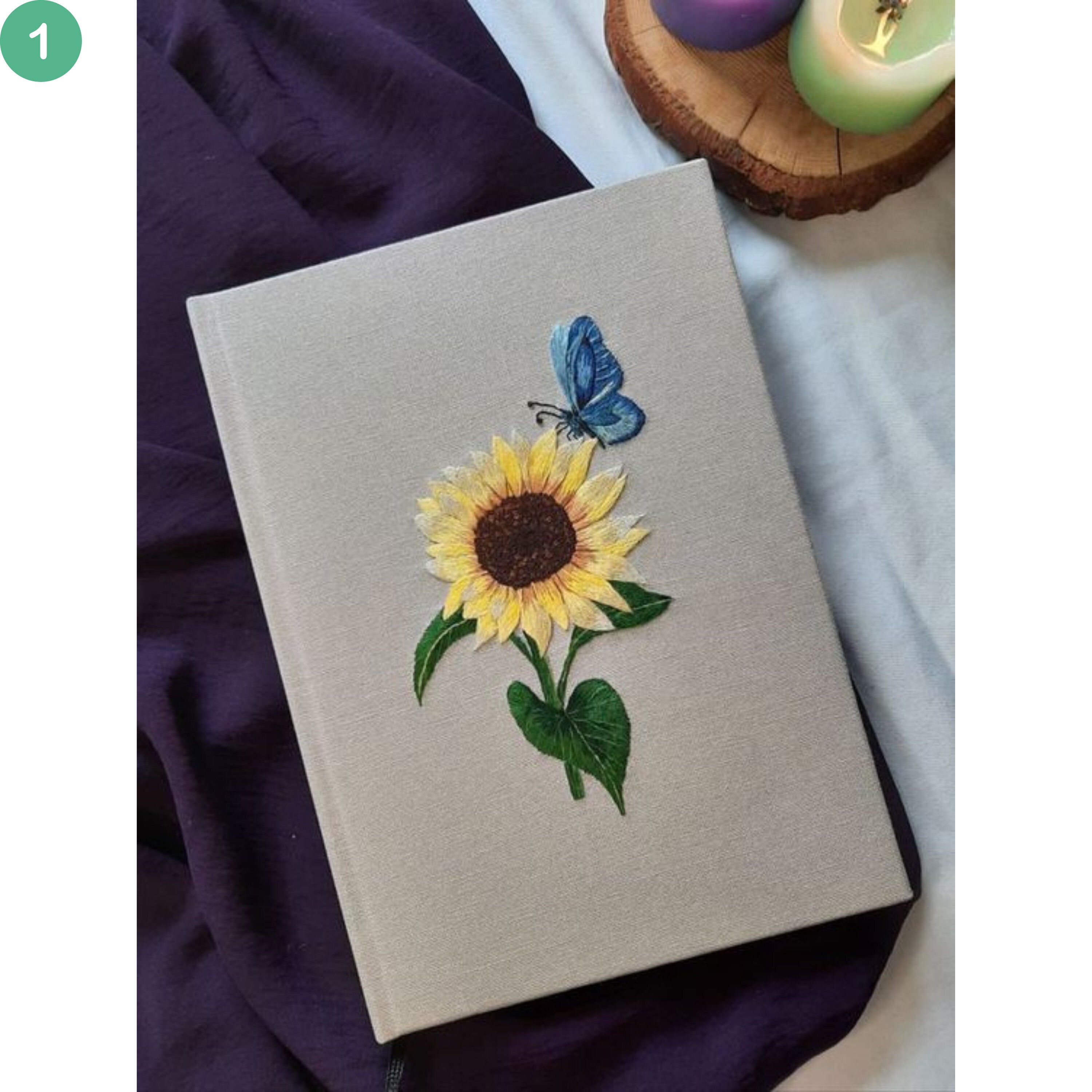 Custom Hand Embroidered Notebook, Handmade Fabric Notebook, Custom ...