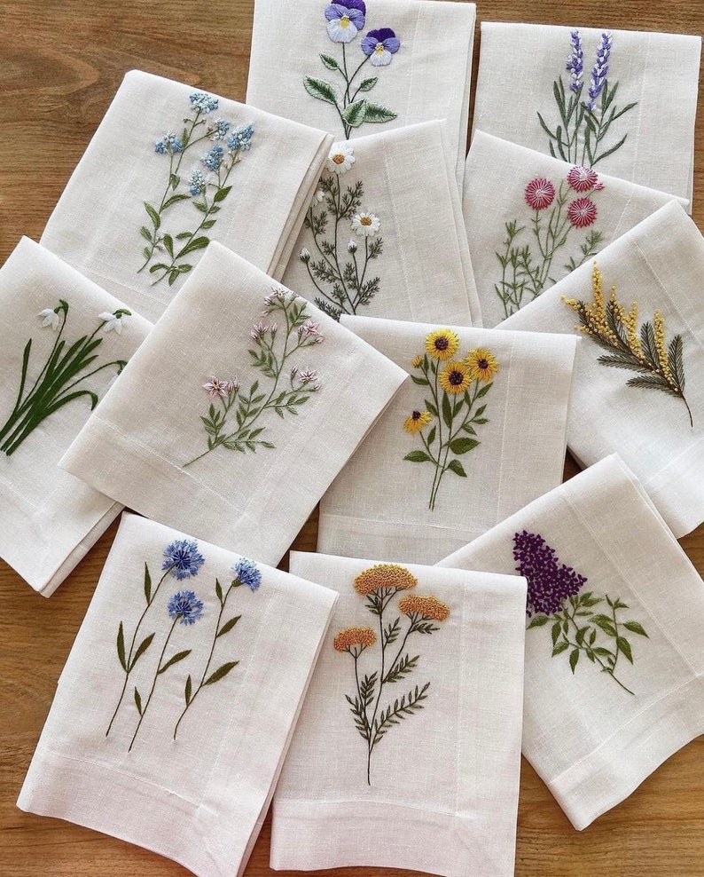 Custom Embroidered Handkerchiefs, Personalized Linen Embroidered ...