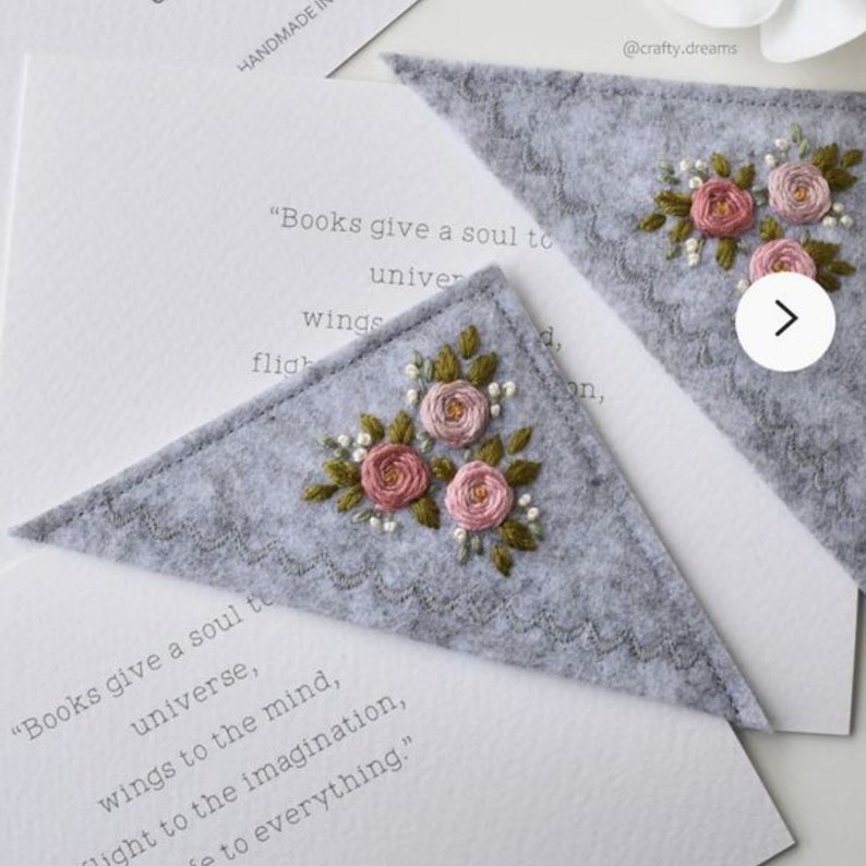 Felt Triangle Page Stitched Corner Handmade Bookmark, Personalized Hand ...