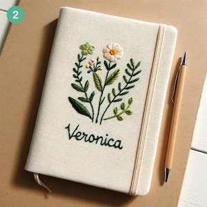Custom Hand Embroidered Notebook, Handmade Fabric Notebook, Custom ...
