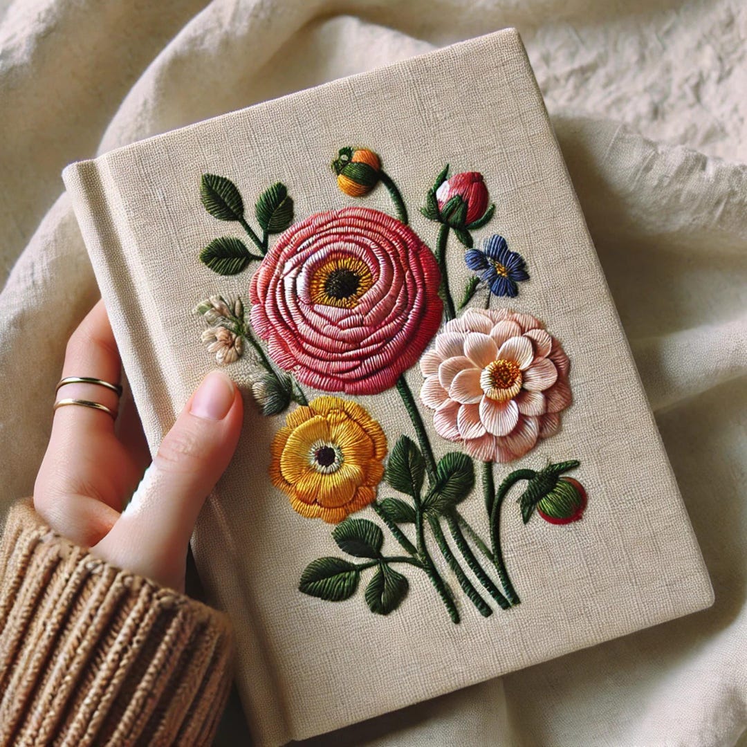 Custom Hand Embroidered Notebook, Handmade Fabric Notebook, Custom ...