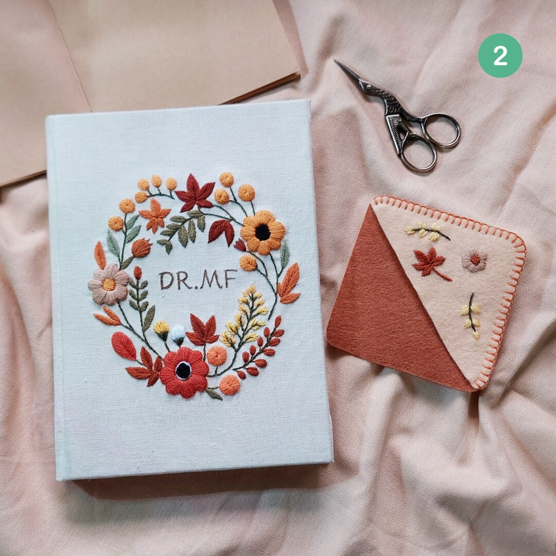 Custom Hand Embroidered Notebook, Handmade Fabric Notebook, Custom ...