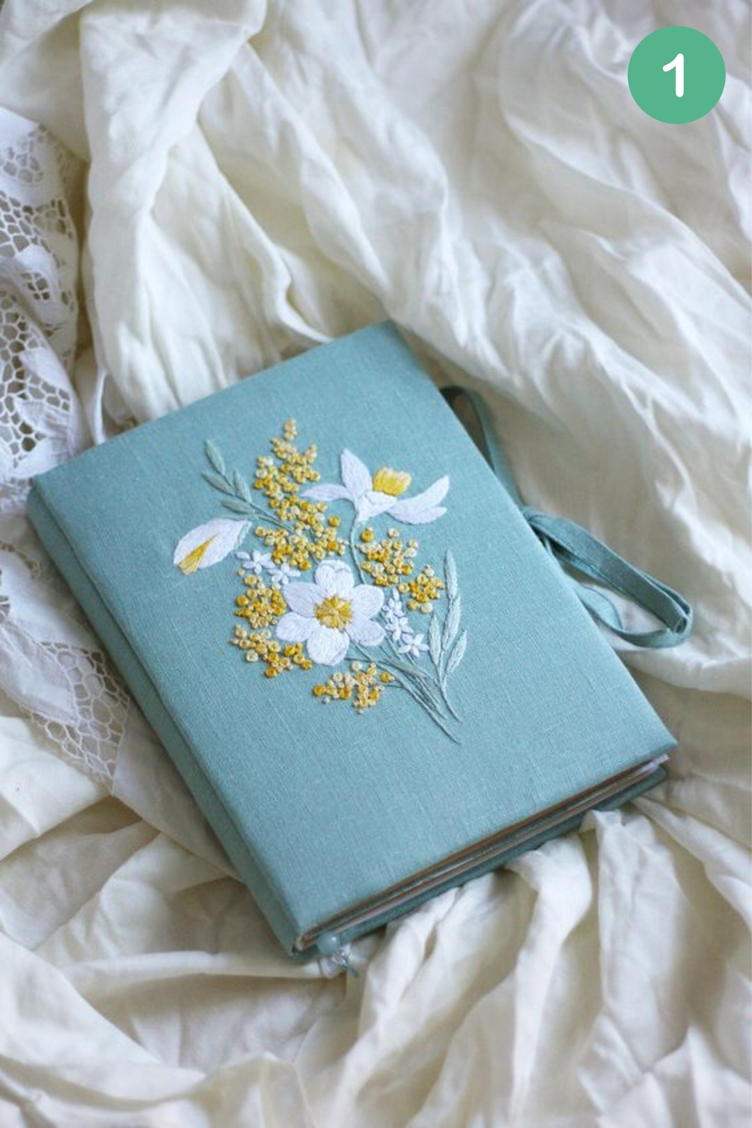 Custom Hand Embroidered Notebook, Handmade Fabric Notebook, Custom ...