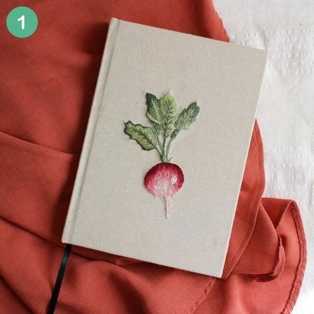 Custom Hand Embroidered Notebook, Handmade Fabric Notebook, Custom ...