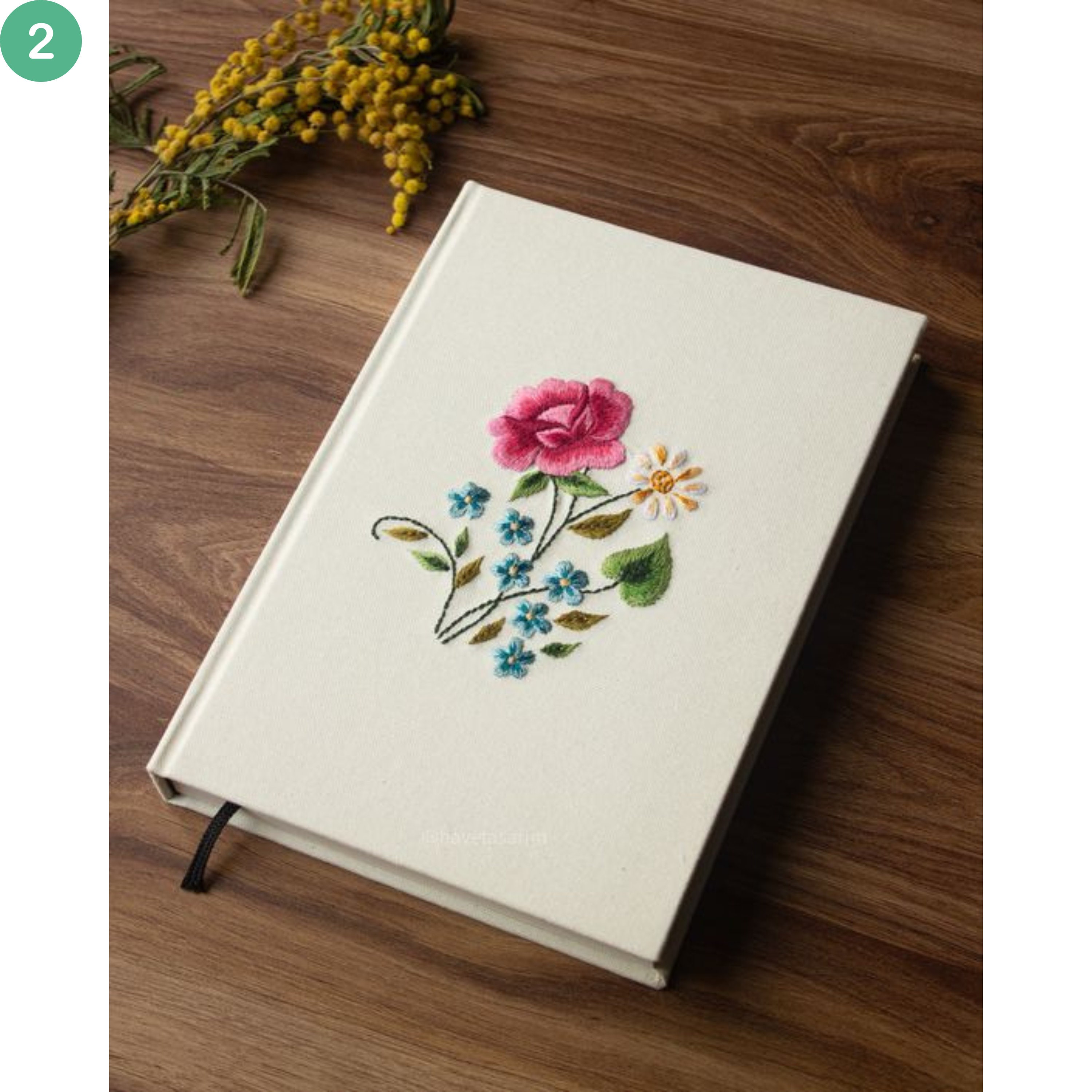 Custom Hand Embroidered Notebook, Handmade Fabric Notebook, Custom ...