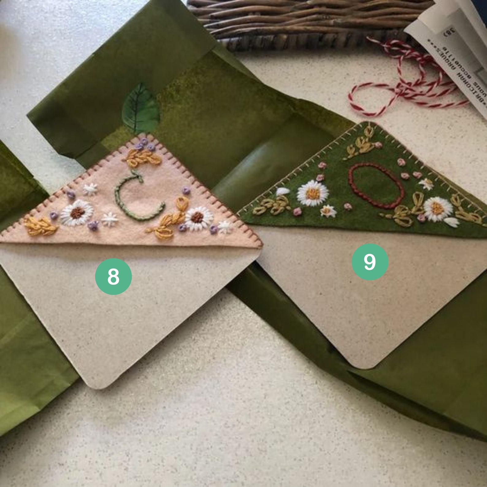 Felt Triangle Page Stitched Corner Handmade Bookmark, Personalized Hand ...