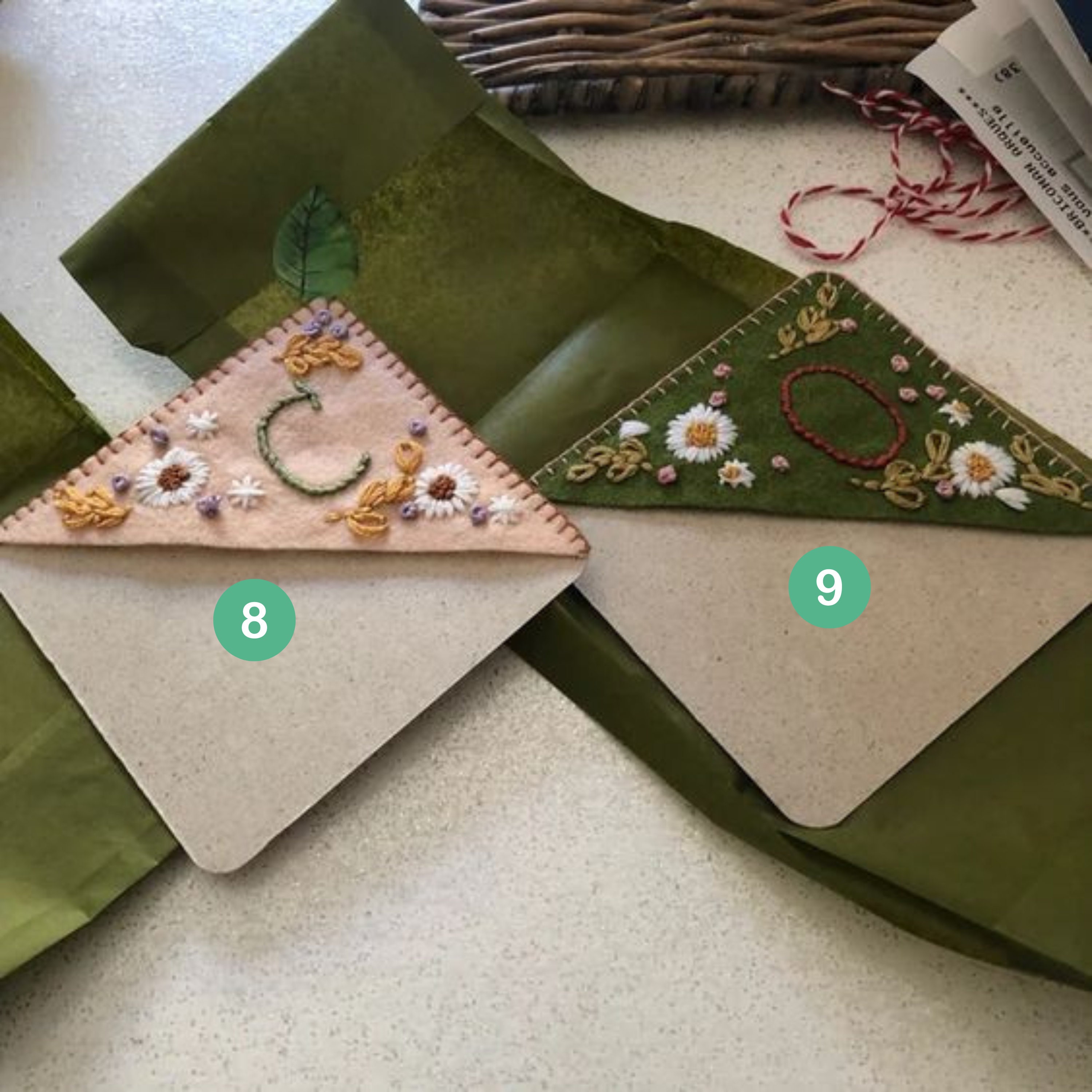 Felt Triangle Page Stitched Corner Handmade Bookmark, Personalized Hand ...