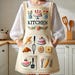 Natural Embroidered Floral Apron, Personalized Hand Embroidered Apron, Kitchen, Cooking, Florist ...