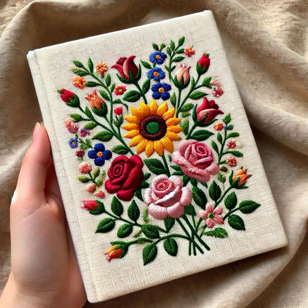 Custom Hand Embroidered Notebook, Handmade Fabric Notebook, Custom ...