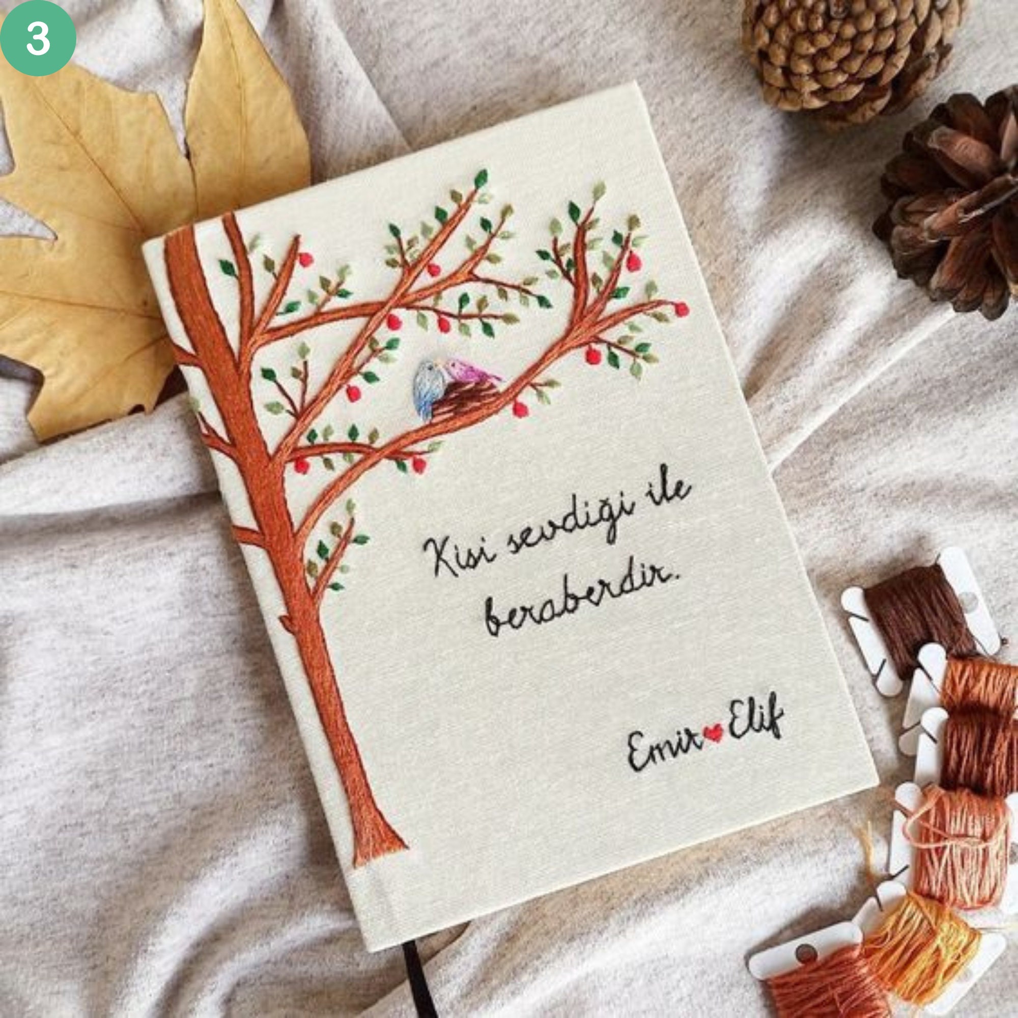 Custom Hand Embroidered Notebook, Handmade Fabric Notebook, Custom ...