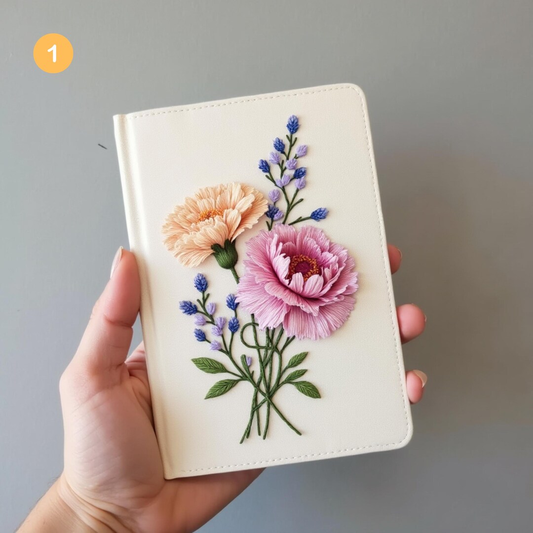 Custom Hand Embroidered Notebook, Handmade Fabric Notebook, Custom ...