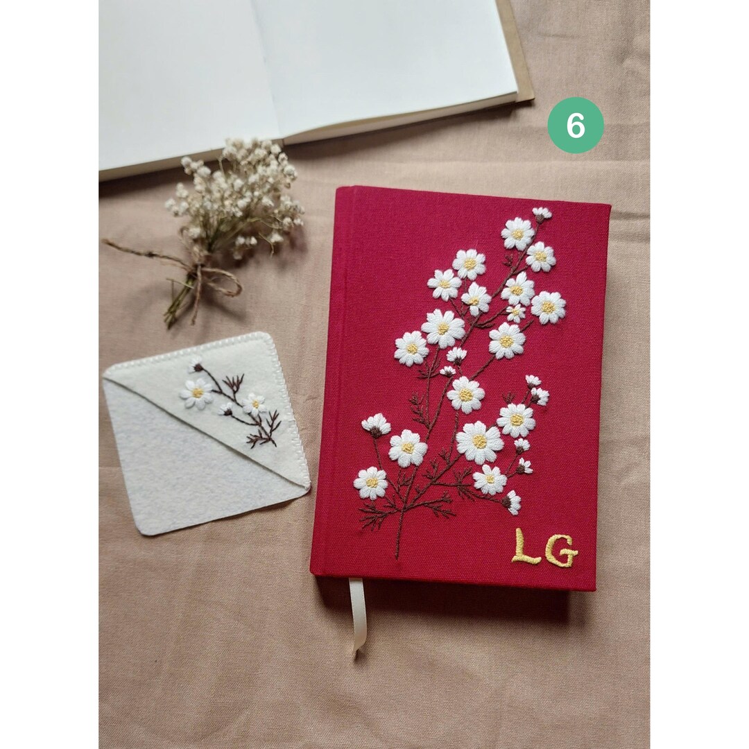 Custom Hand Embroidered Notebook, Handmade Fabric Notebook, Custom ...